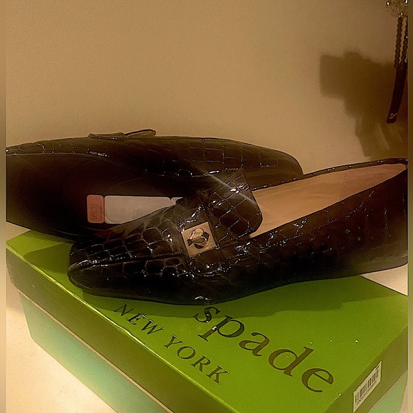 kate spade | Shoes | Brand New Kate Spade Crocodile Statement Loafers ...
